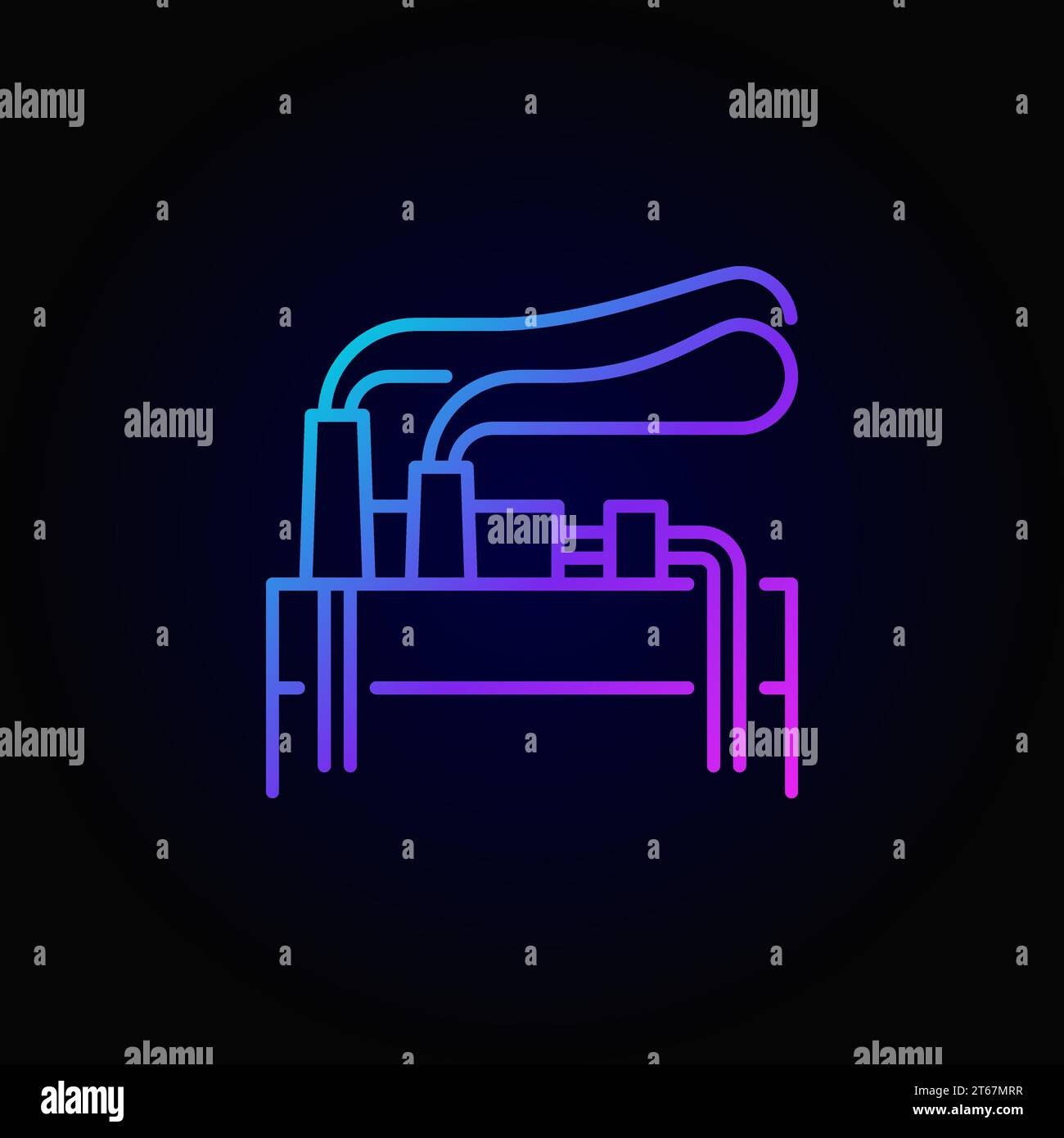 Geothermal energy linear colorful icon - vector geothermal power plant ...