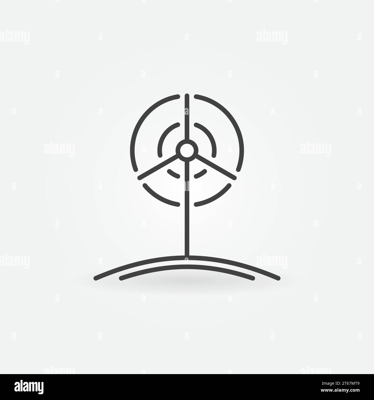 Wind turbine outline icon - vector concept minimal symbol or design ...