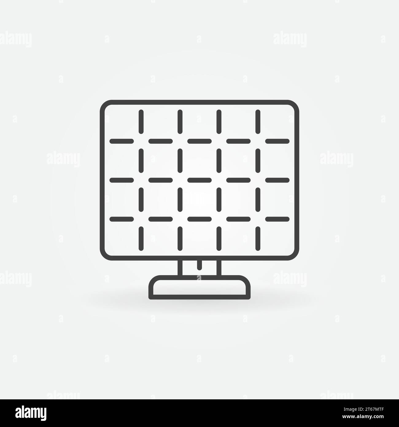 Vector solar panel outline icon - concept symbol or design element in ...