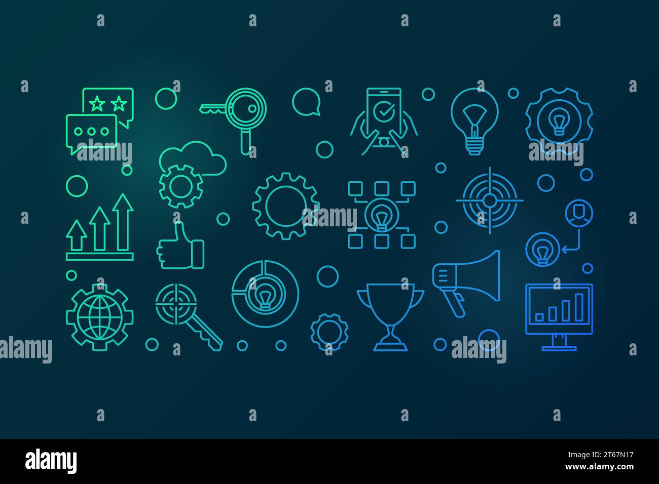 Marketing Strategy vector creative horizontal banner or illustration in ...