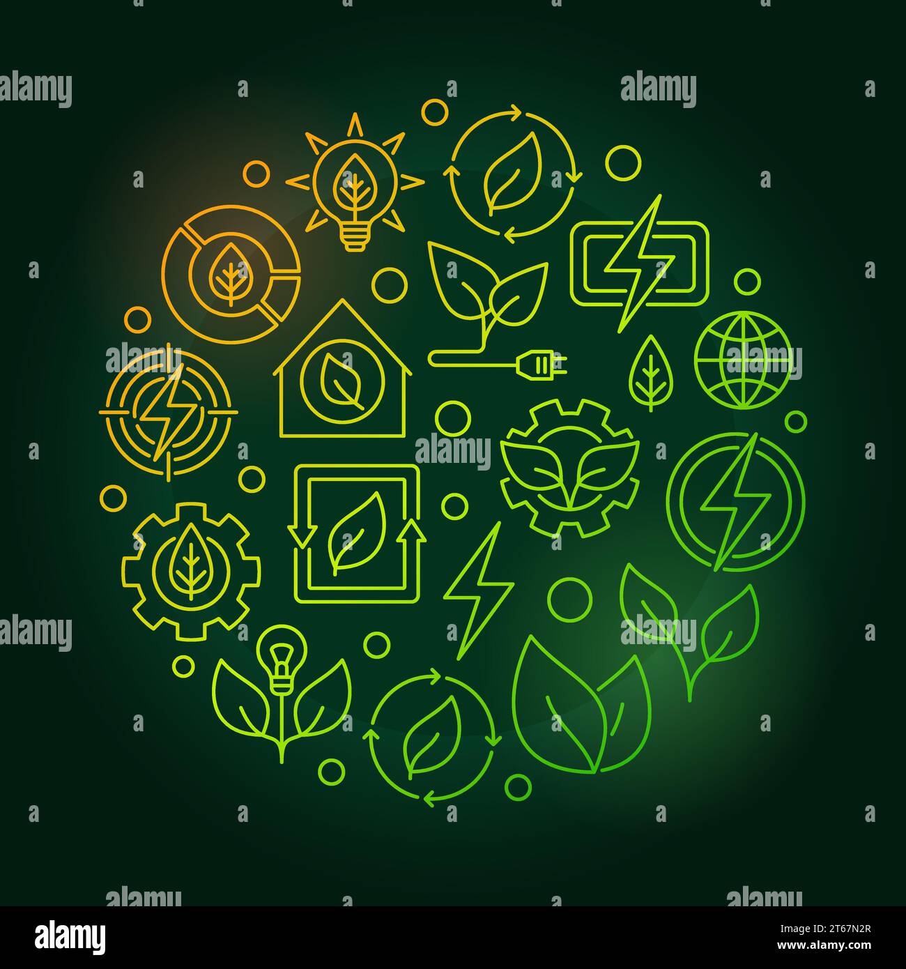 Bioenergy circular green illustration. Vector renewable energy concept ...
