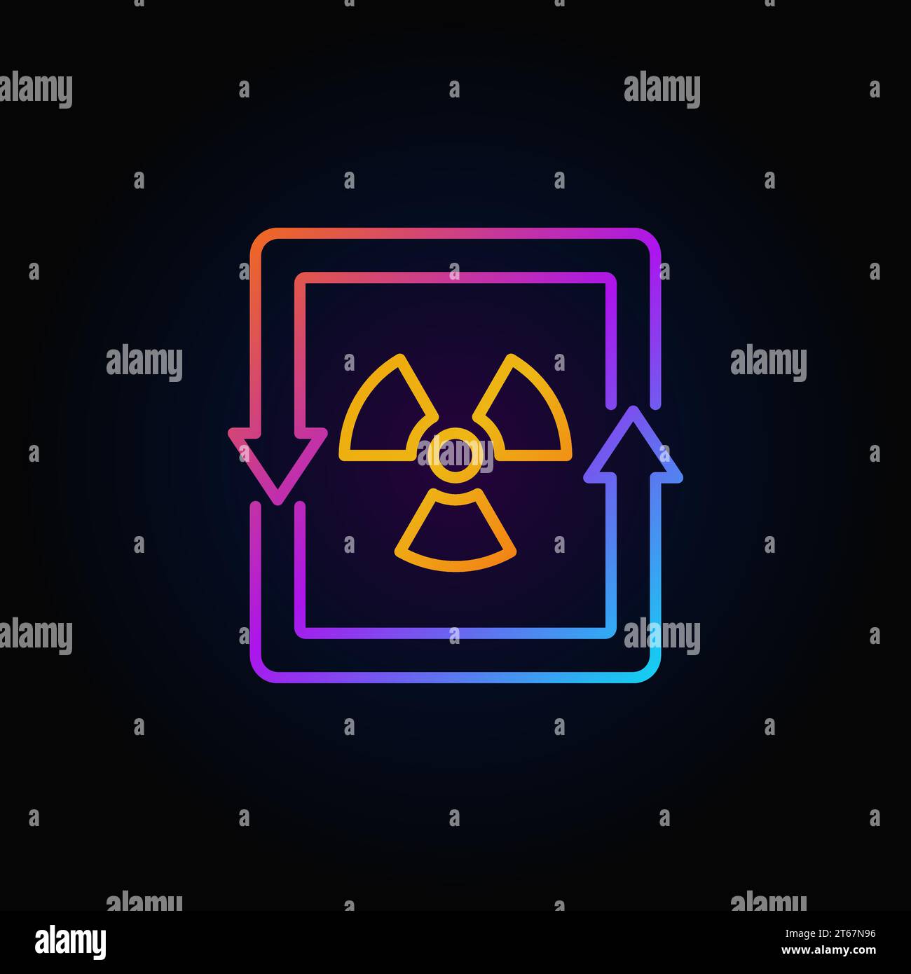 Nuclear energy concept colorful icon - vector outline radiation sign or ...