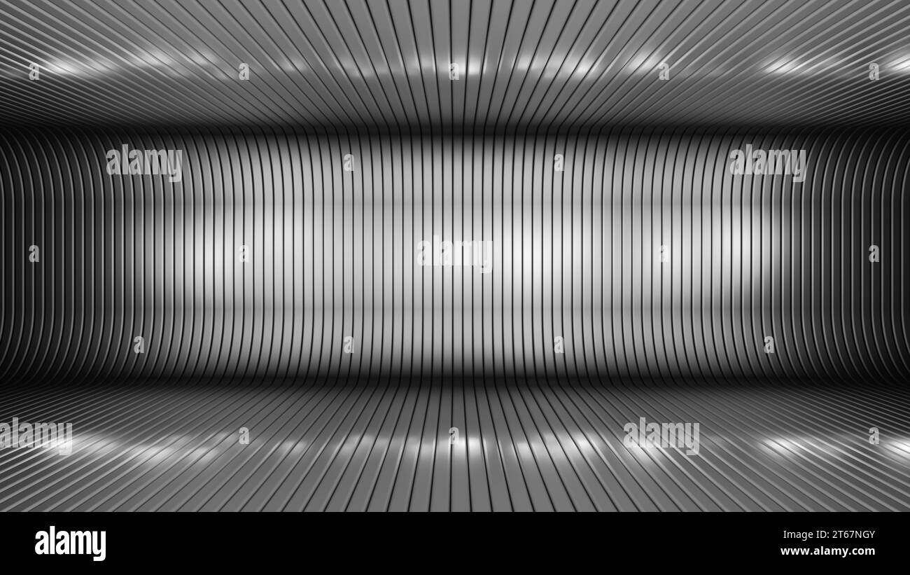 A beautiful background in the form of metallic curved lines. 3d render ...