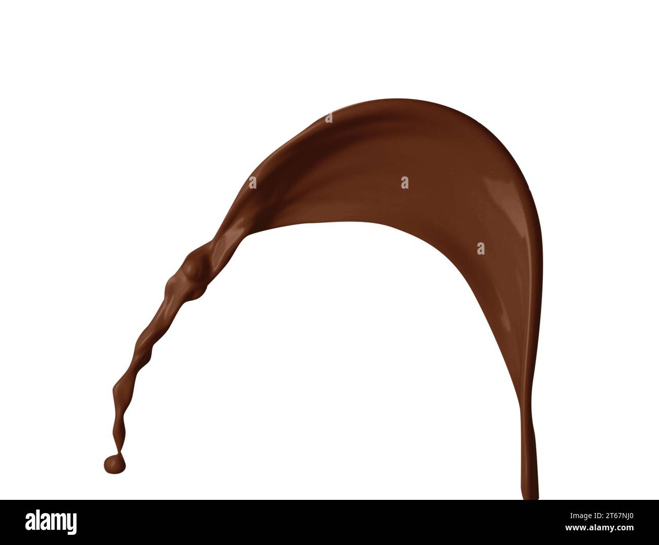 One chocolate color splash on white background Stock Photo - Alamy