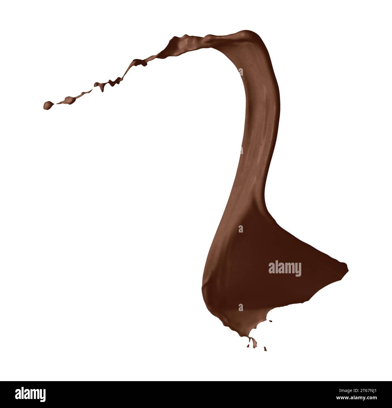 One chocolate color splash on white background Stock Photo - Alamy