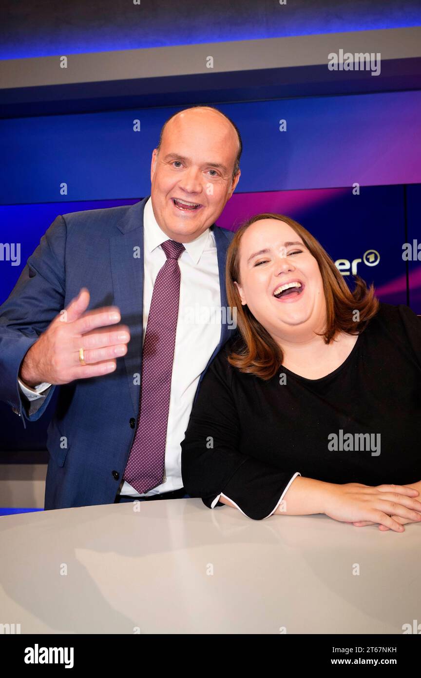 Robin Alexander und Ricarda Lang in der ARD-Talkshow maischberger im ...