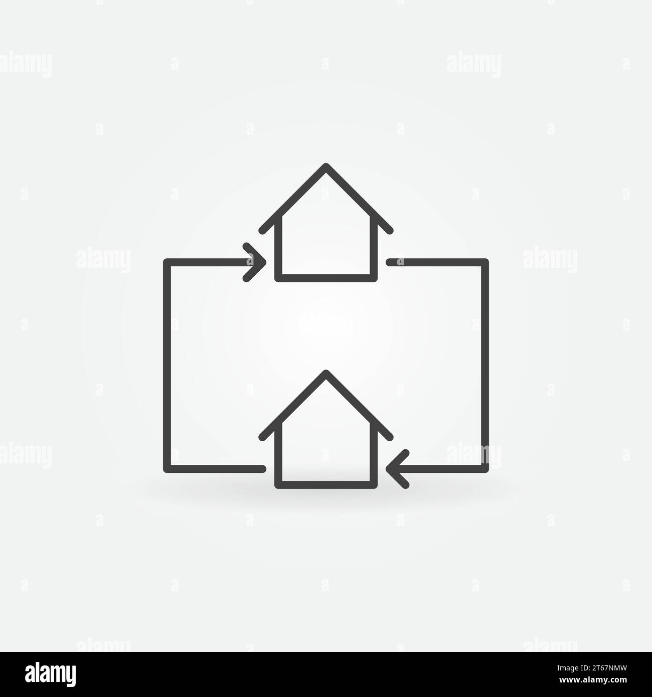 House exchange line icon - vector home swap concept symbol or design ...