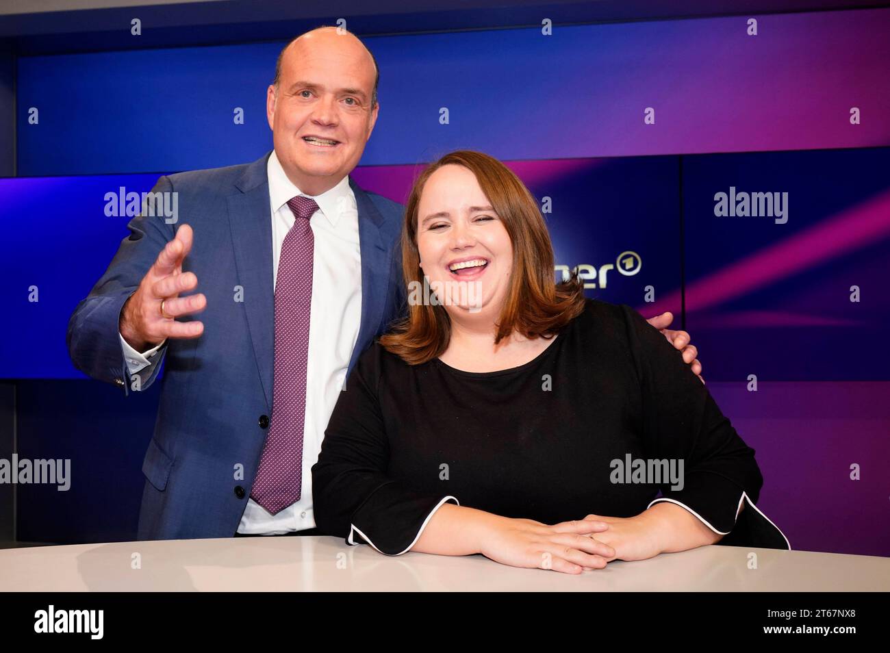 Robin Alexander und Ricarda Lang in der ARD-Talkshow maischberger im ...