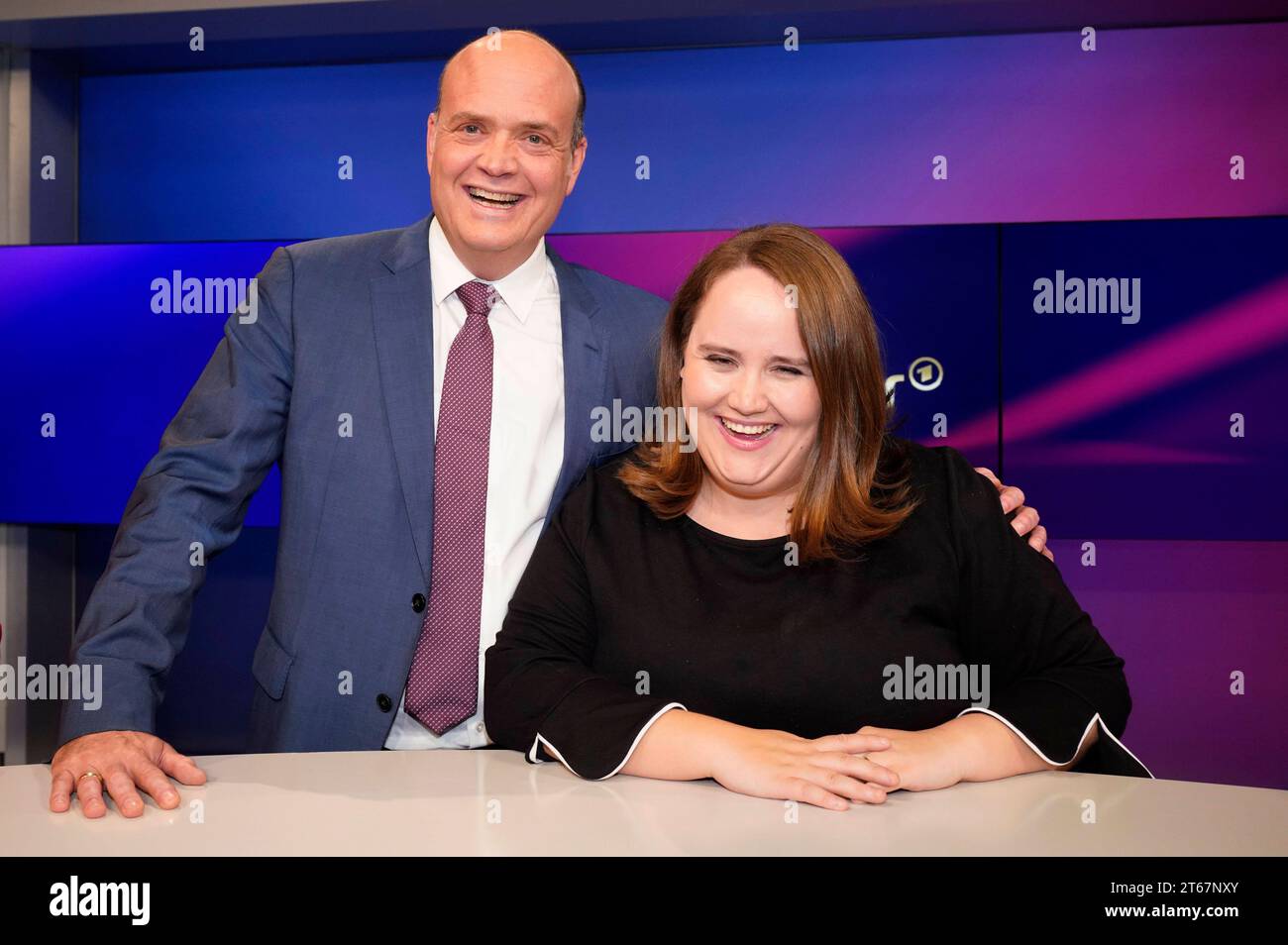 Robin Alexander und Ricarda Lang in der ARD-Talkshow maischberger im ...