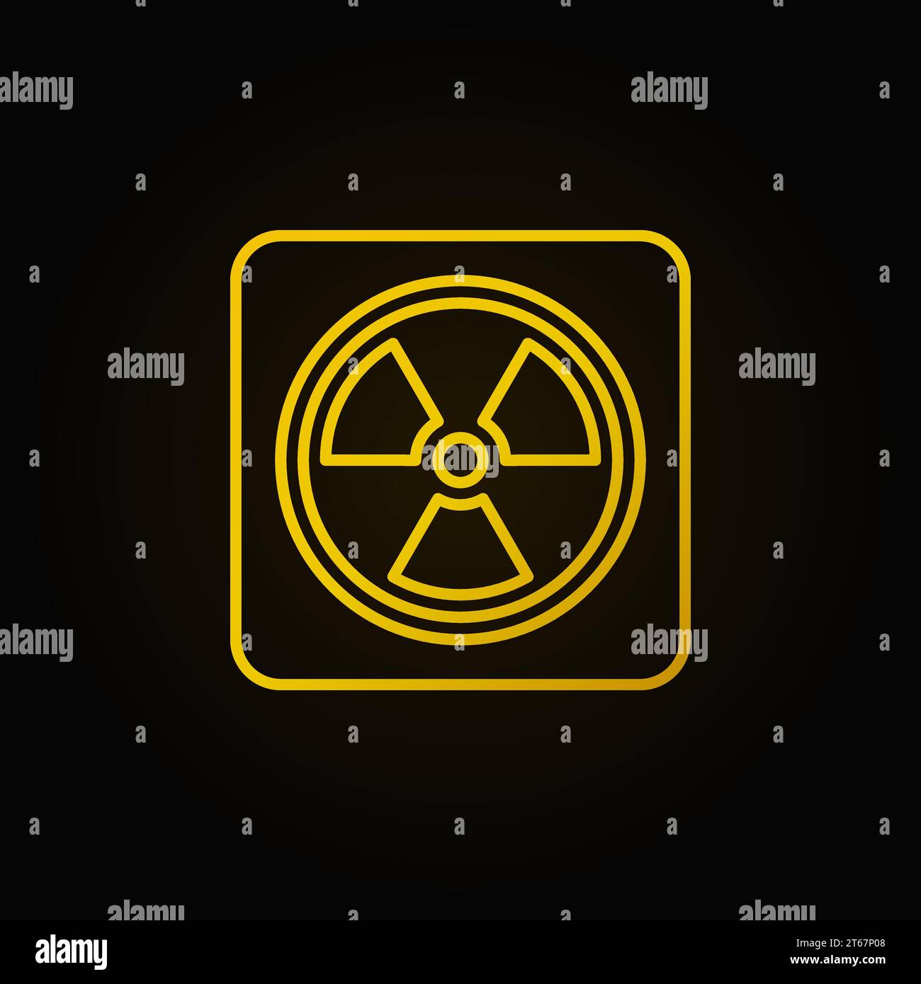 Radiation concept linear yellow icon. Vector nuclear power sign or logo ...
