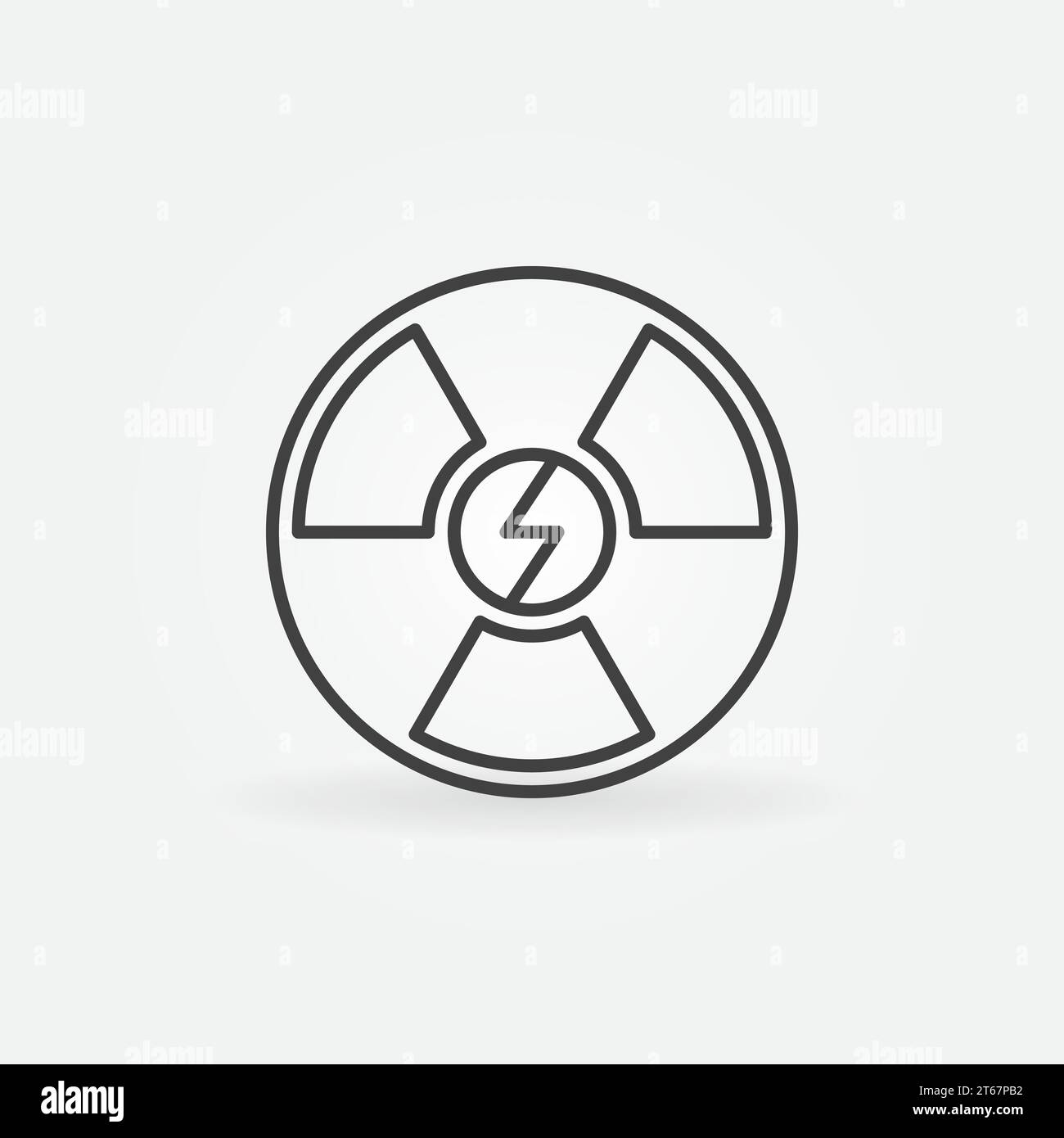 Nuclear energy outline icon - vector radiation concept symbol or design ...