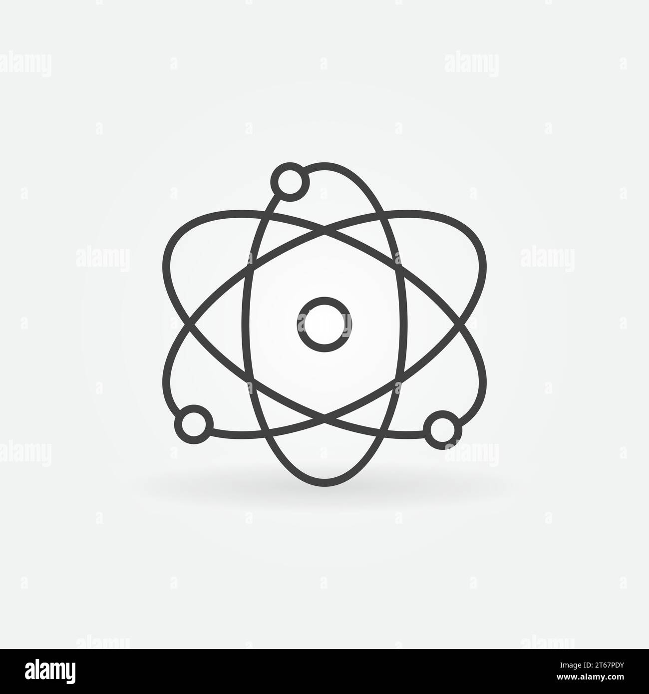 Atom vector icon - thin line science and nuclear concept symbol or ...