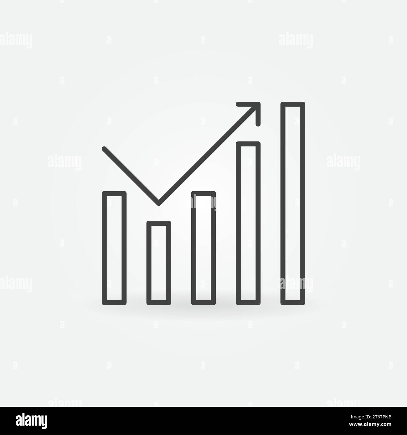 Growing graph vector icon or symbol in thin line style Stock Vector ...