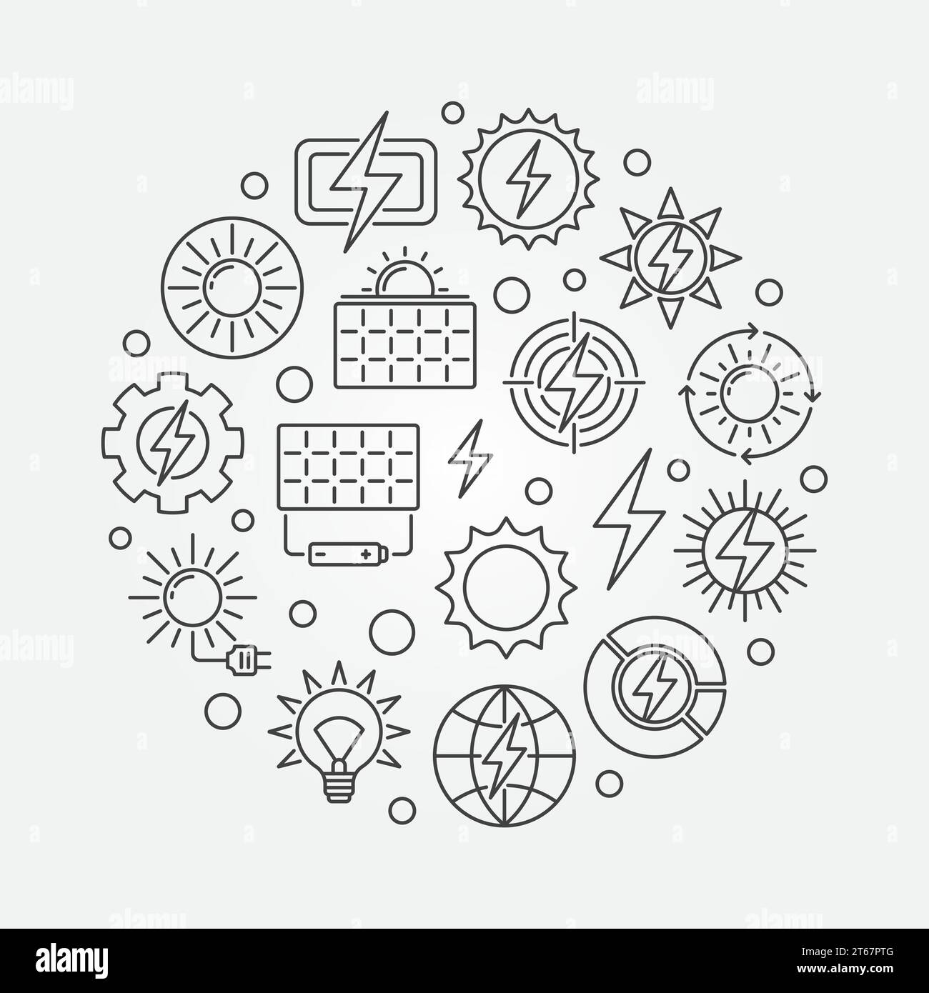 Solar power concept illustration - vector circular symbol made with ...