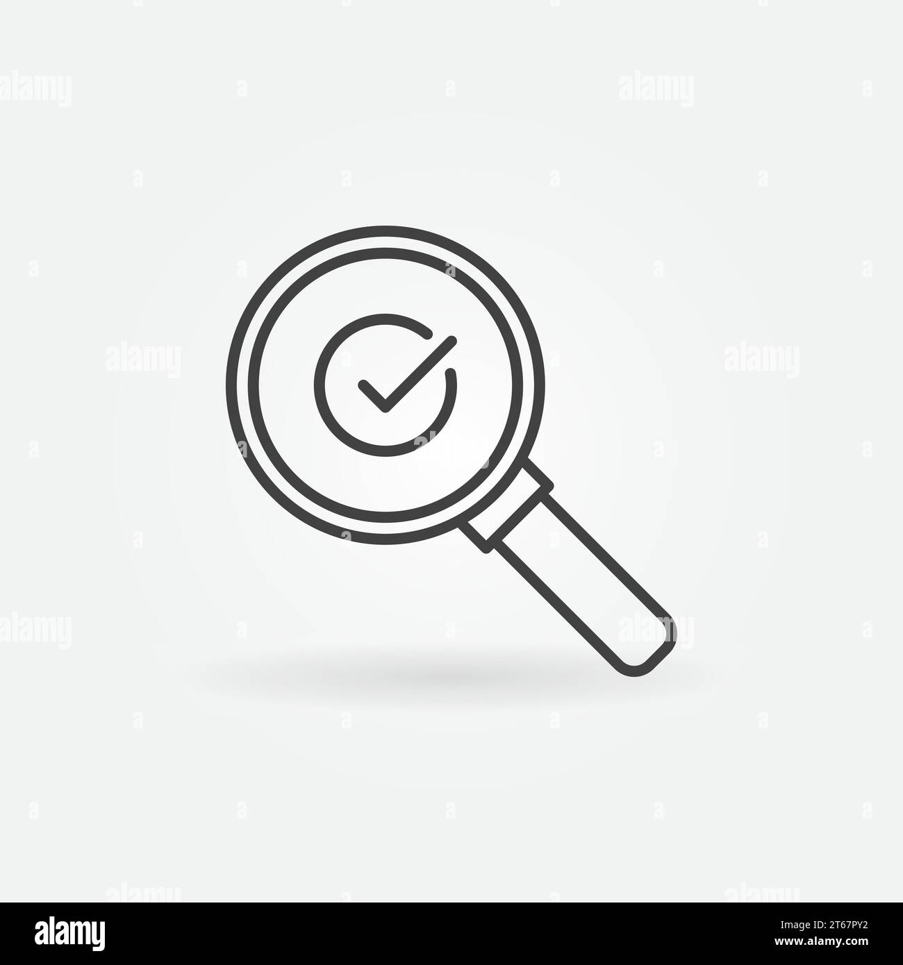 Check mark in magnifying glass vector outline icon or symbol Stock ...