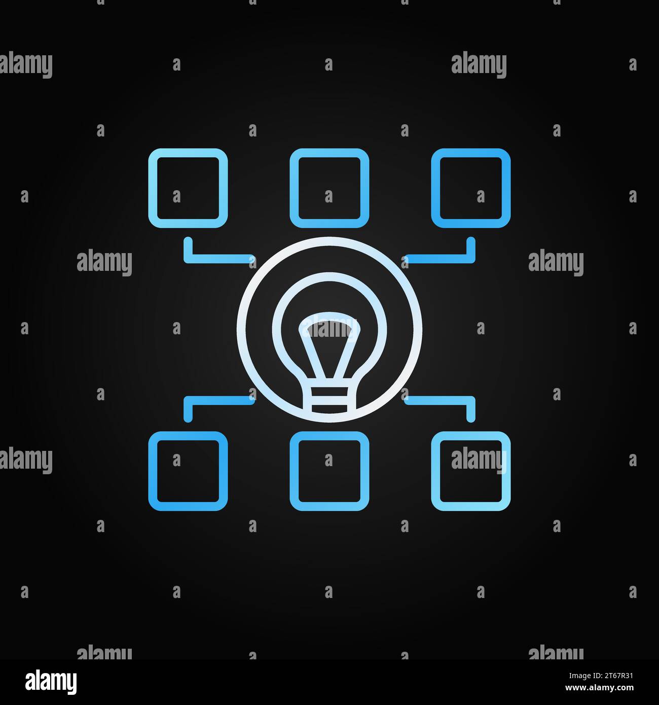 Hierarchy with bulb colored line icon. Start-up concept symbol in thin ...
