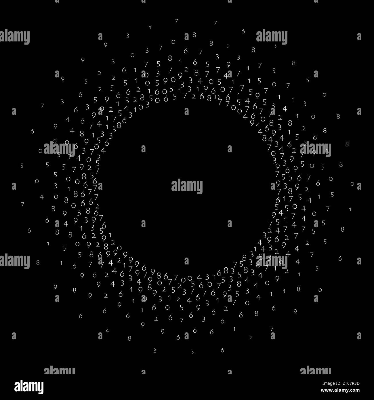 Falling numbers, big data concept. Binary white flying digits. Comely ...