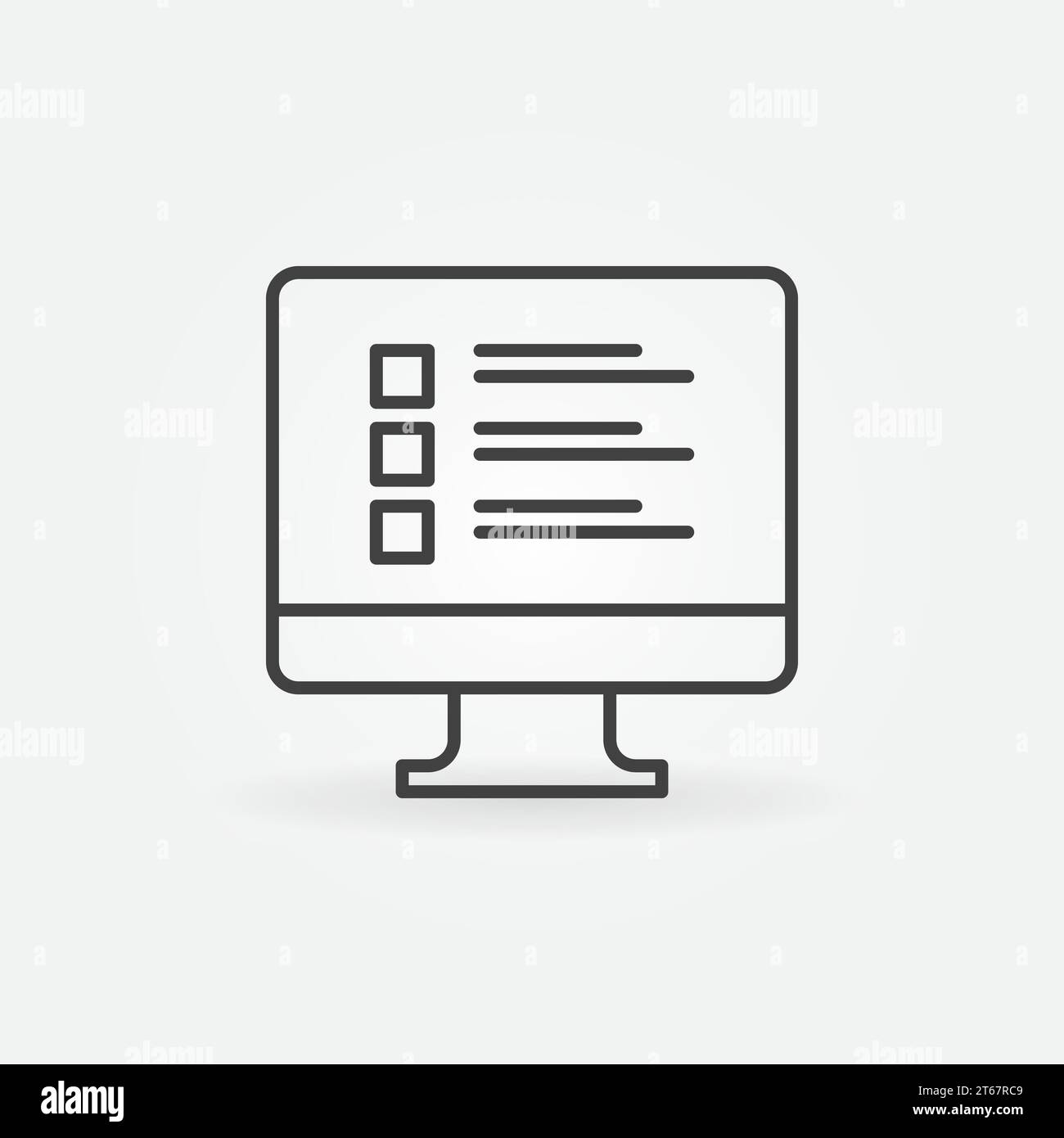 Online survey vector concept icon or symbol in thin line style Stock ...