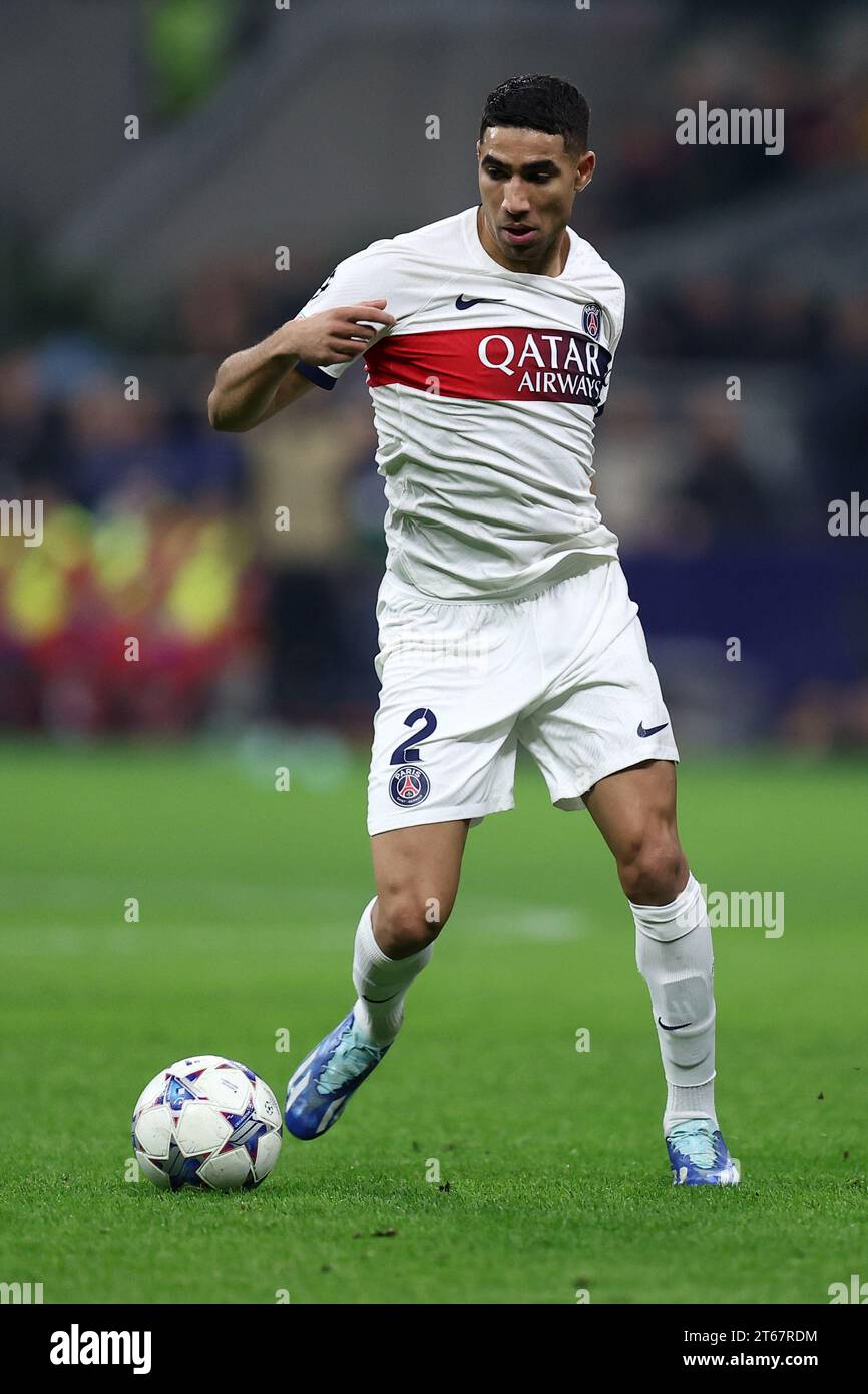 Achraf Hakimi of Paris Saint-Germain Fc in action during the Uefa ...