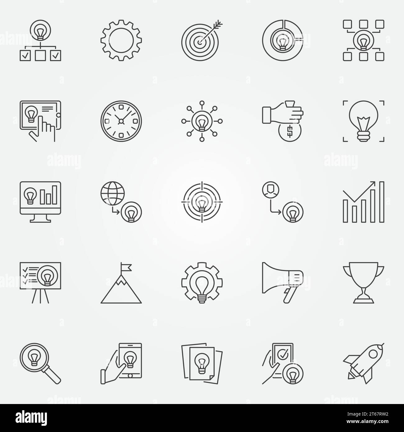 Startup icons set. Vector start-up business symbols or design elements ...
