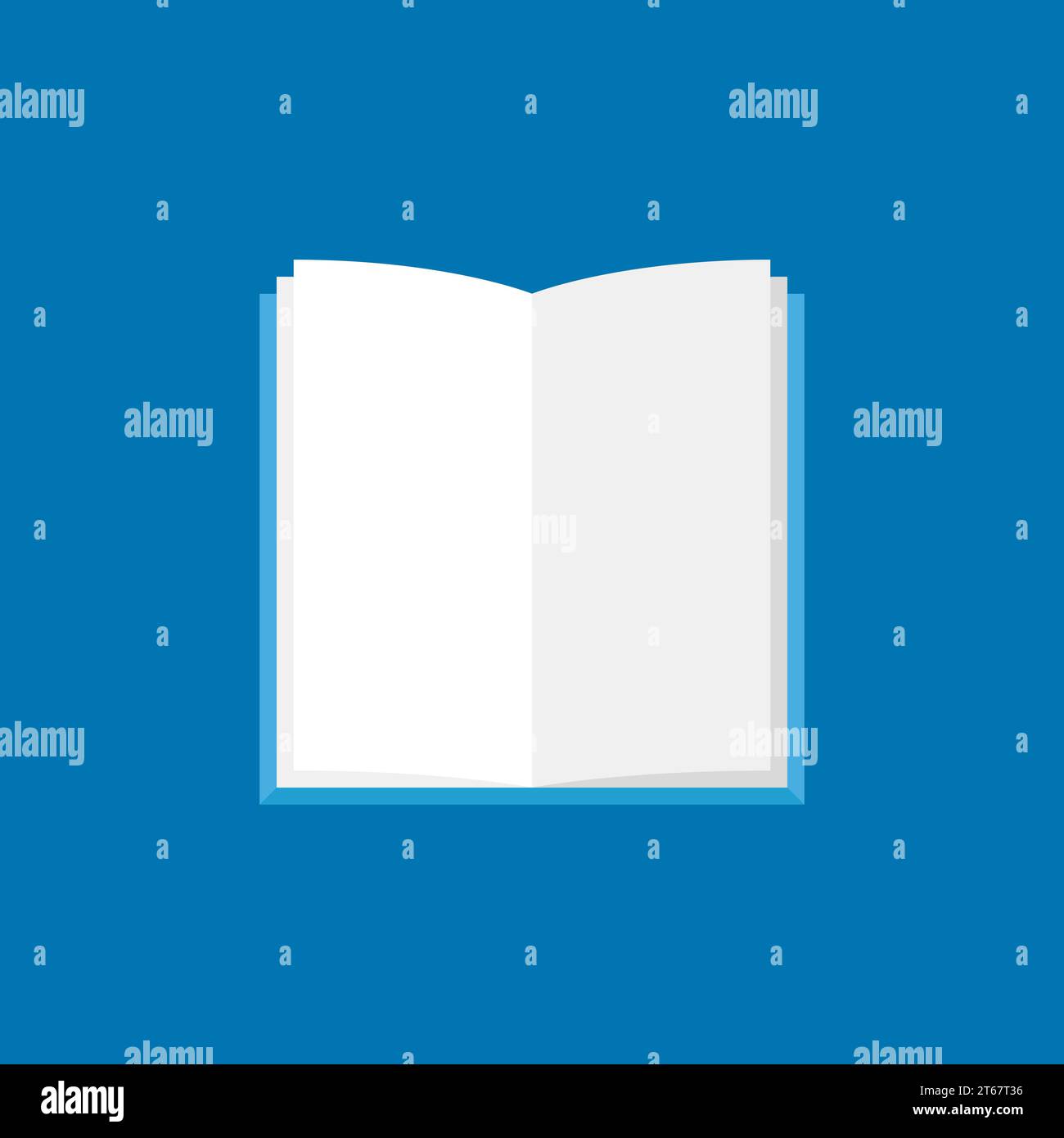 Open book icon. Vector flat blue book with white pages symbol or design ...
