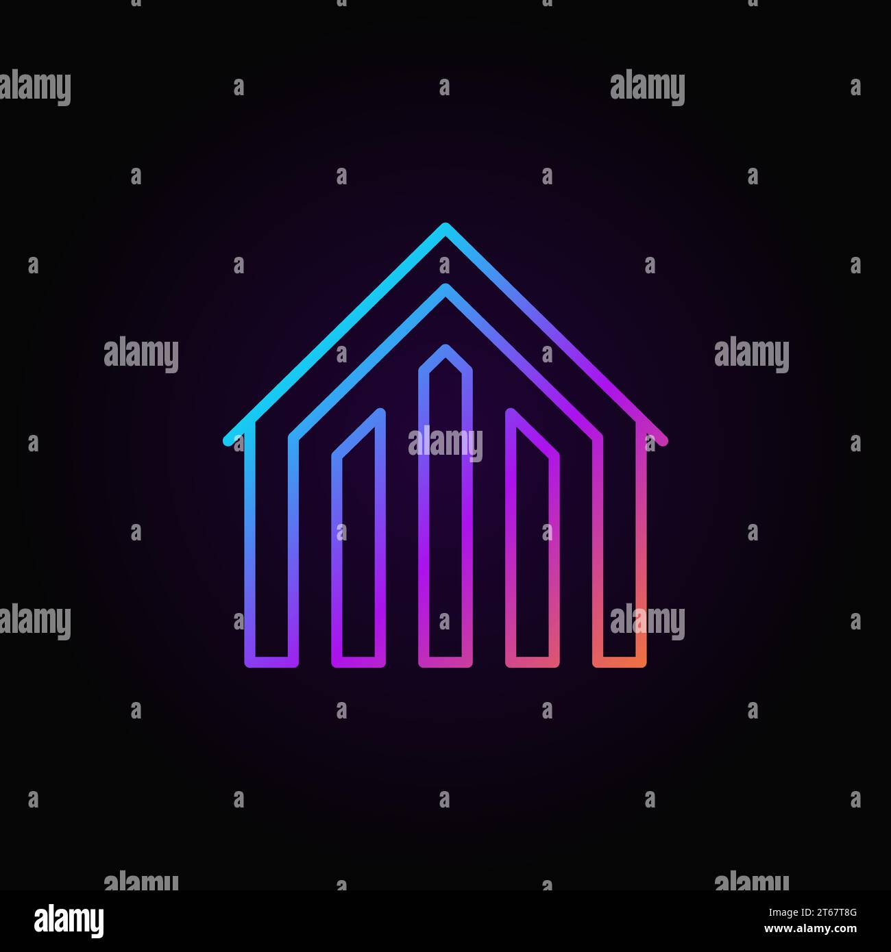 House colorful icon - vector concept property symbol or logo in thin ...