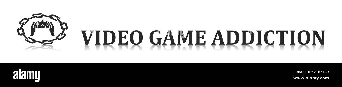 Illustration of a video game addiction concept Stock Photo - Alamy