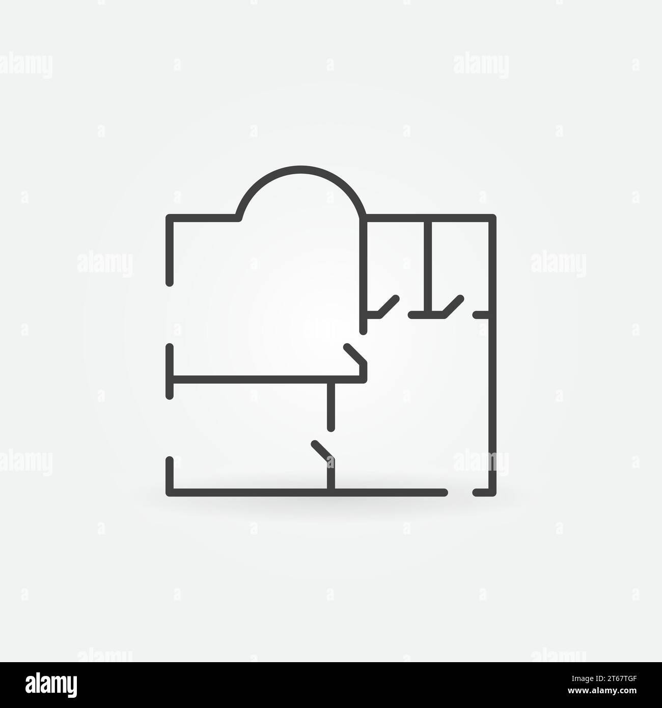 Thin line floor plan icon - vector minimal floorplan symbol or design ...