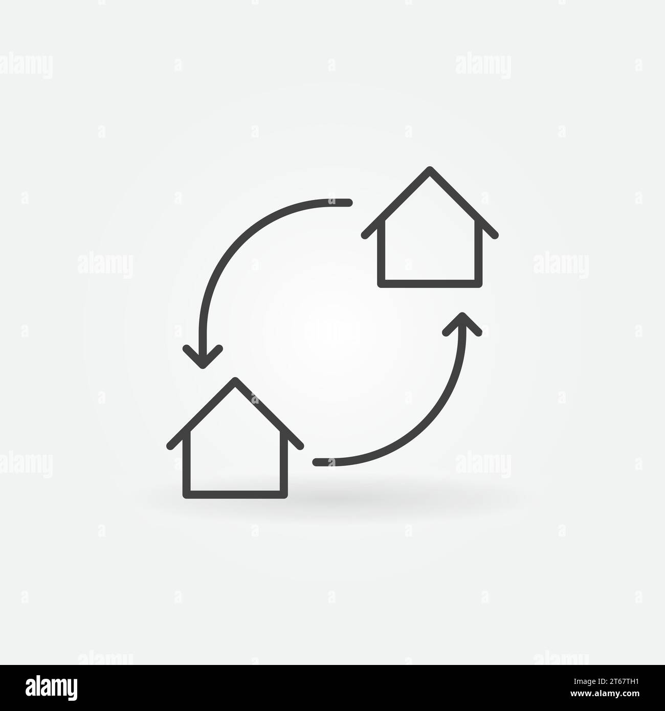 House exchange icon - vector home swap concept symbol or logo element ...
