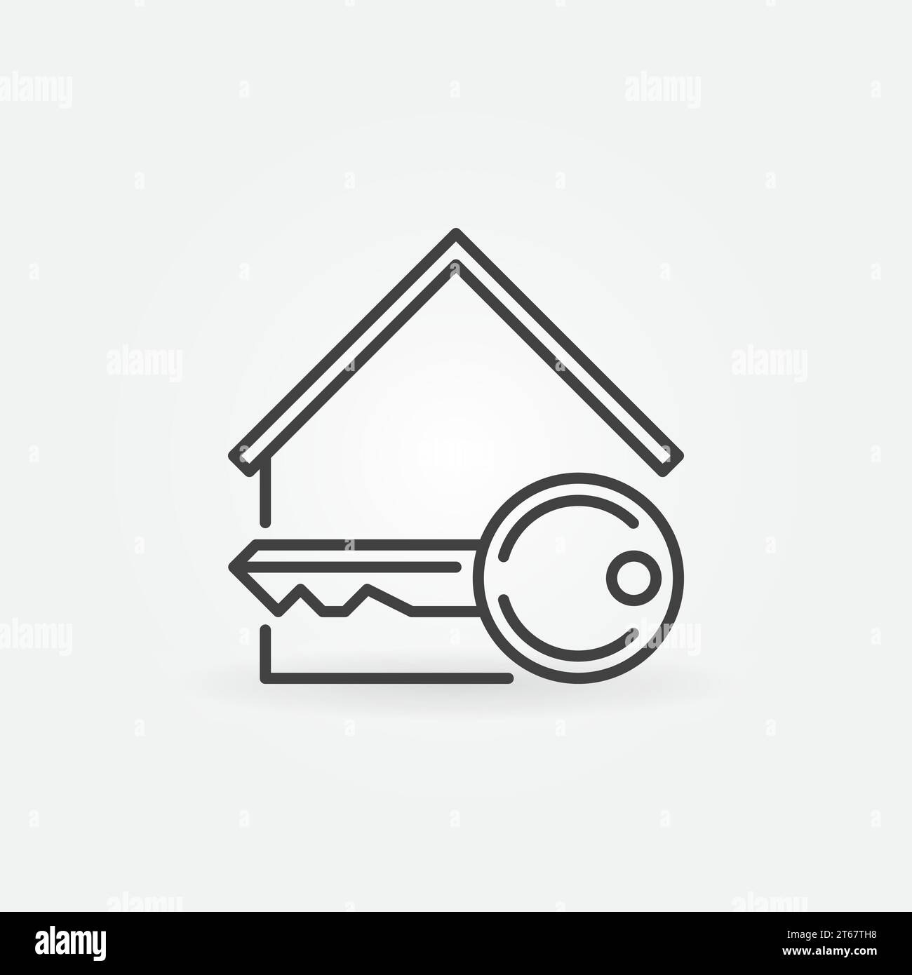 House with key icon - vector minimal concept sign or design element in ...