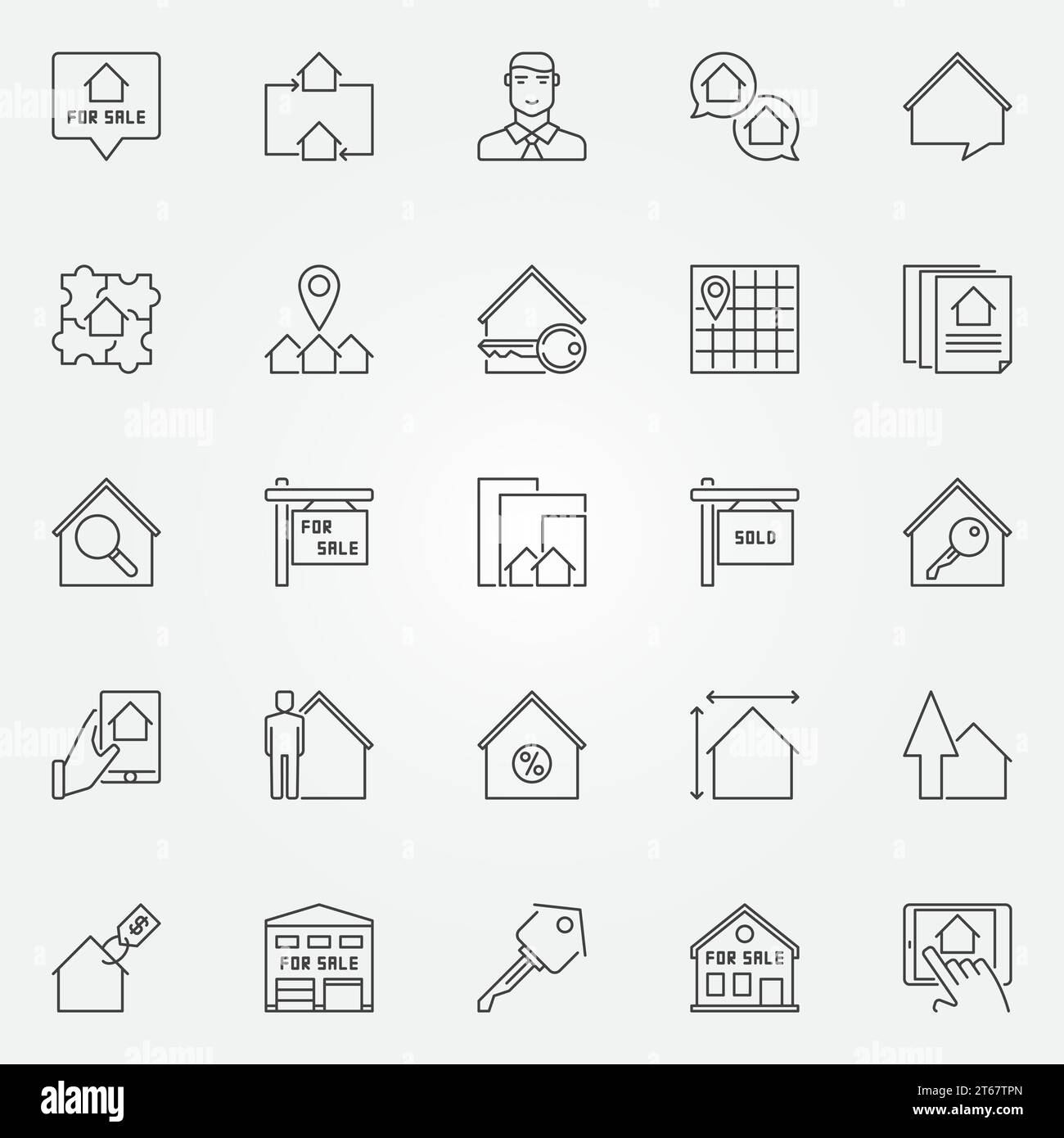 Real estate icons set - vector house for sale and property concept ...