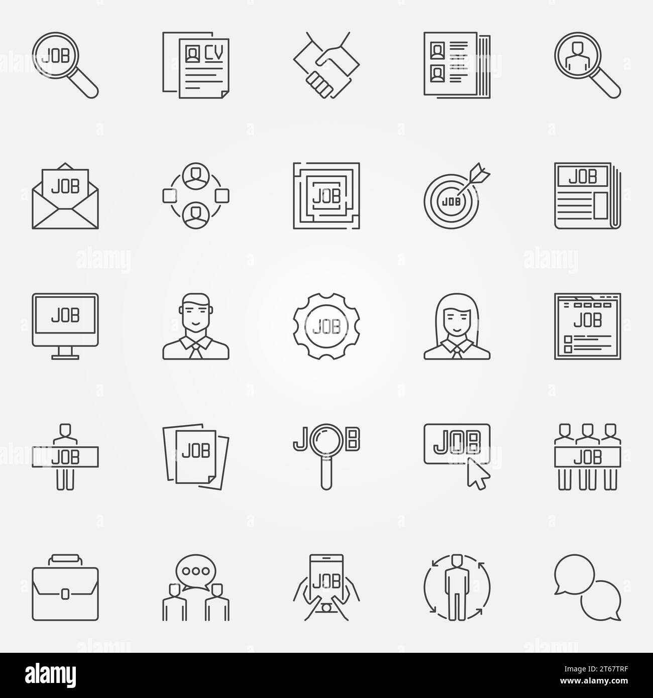 Job icons set. Vector hire and employment concept signs or design ...