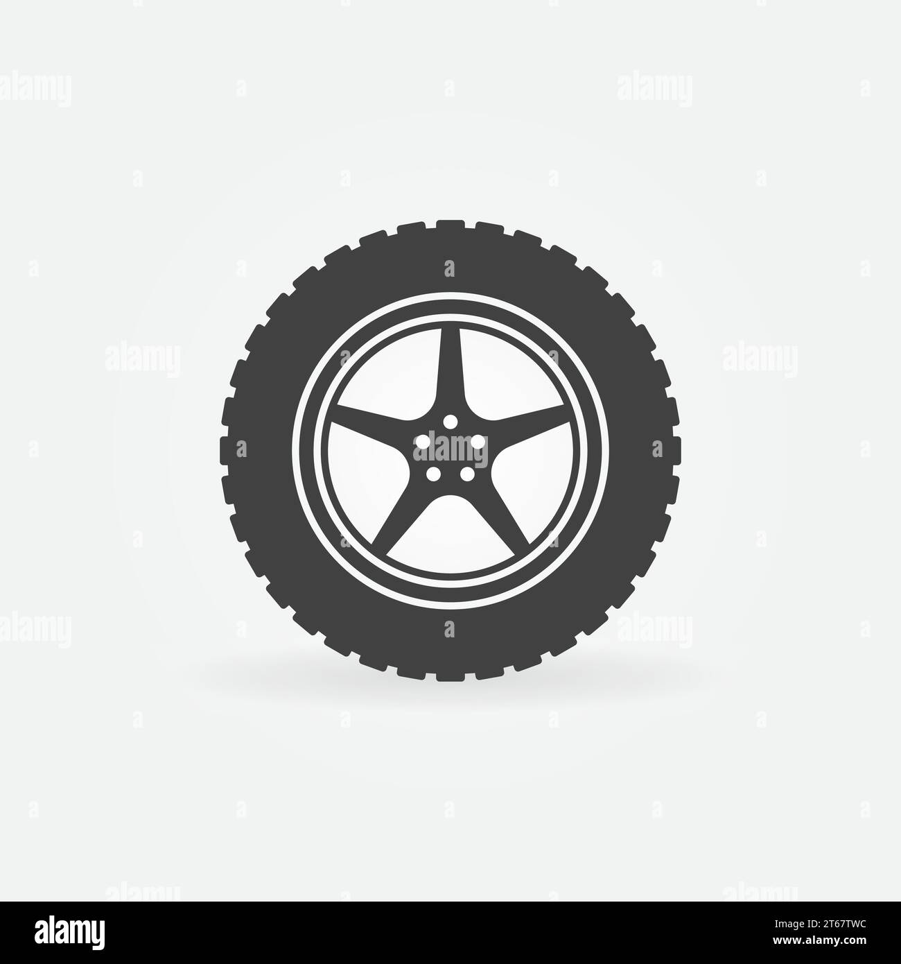 Car wheel with disc vector concept icon or symbol Stock Vector Image ...