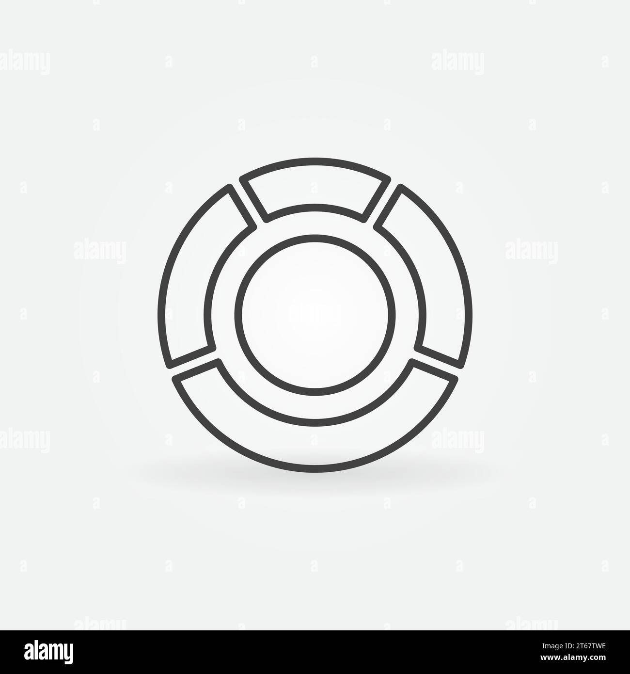 Circle diagram icon. Vector outline pie chart simple sign or design ...