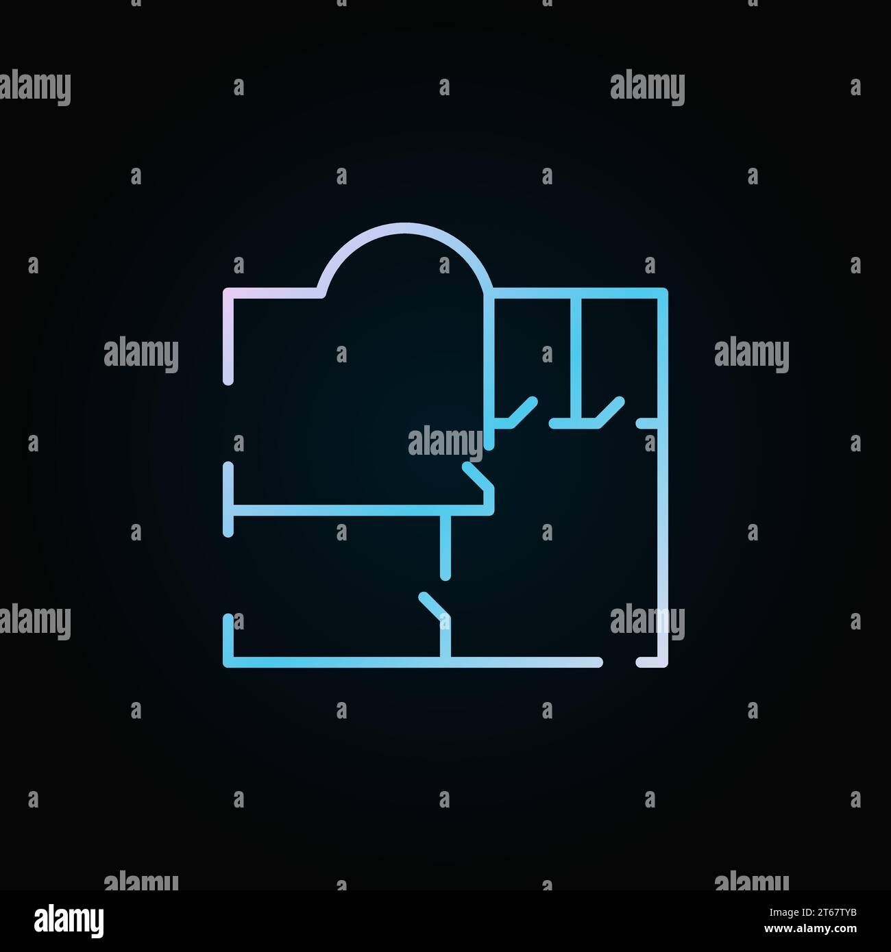 Colorful floor plan icon - vector minimal floorplan outline symbol or ...