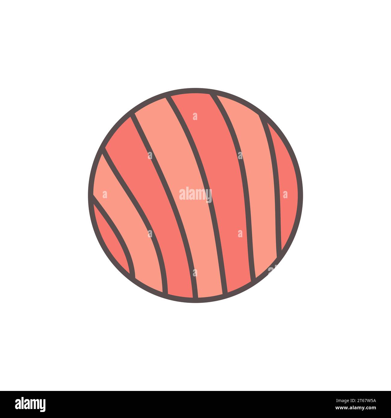 Round salmon slice concept vector flat colorful icon or symbol on white background Stock Vector ...