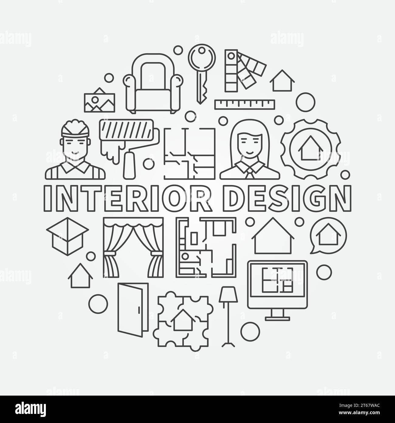 Interior design illustration - vector concept architecture business ...