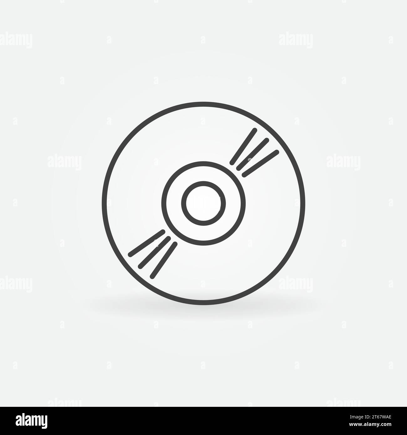 CD vector concept outline icon. Compact disc symbol in thin line style ...