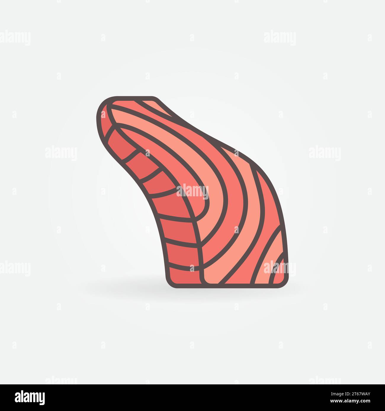 Fish fillet creative vector icon. Salmon fish slice flat sign or design ...