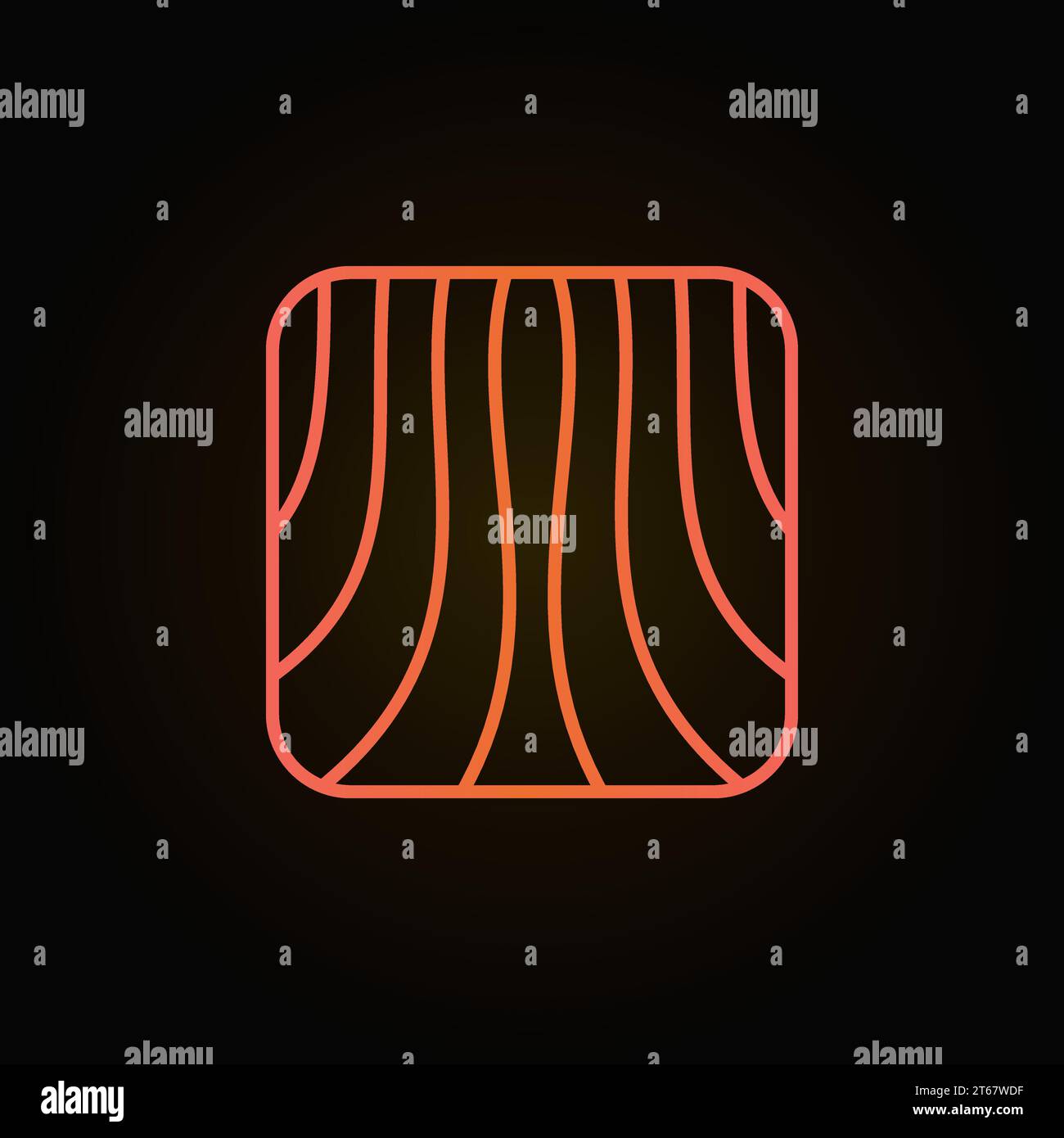 Salmon or trout steak colored outline icon. Vector minimal red fish ...