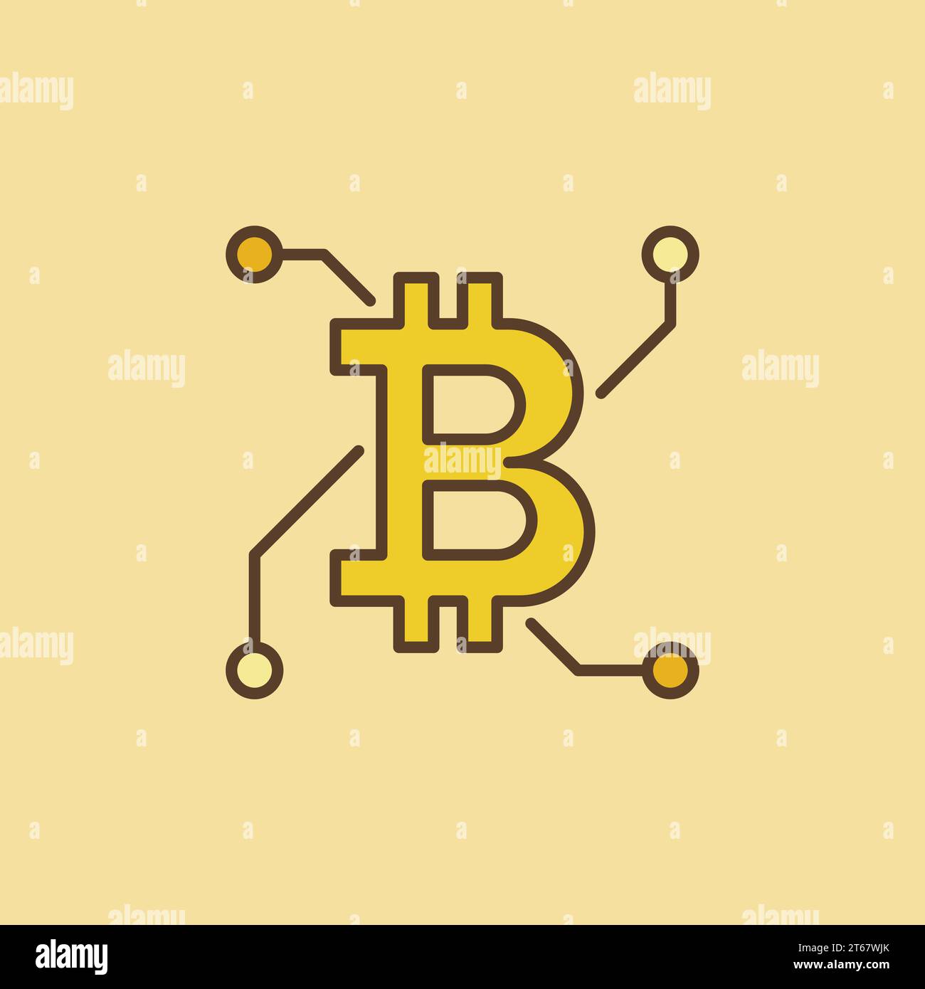 Bitcoin technology vector colorful concept logo element or icon Stock ...