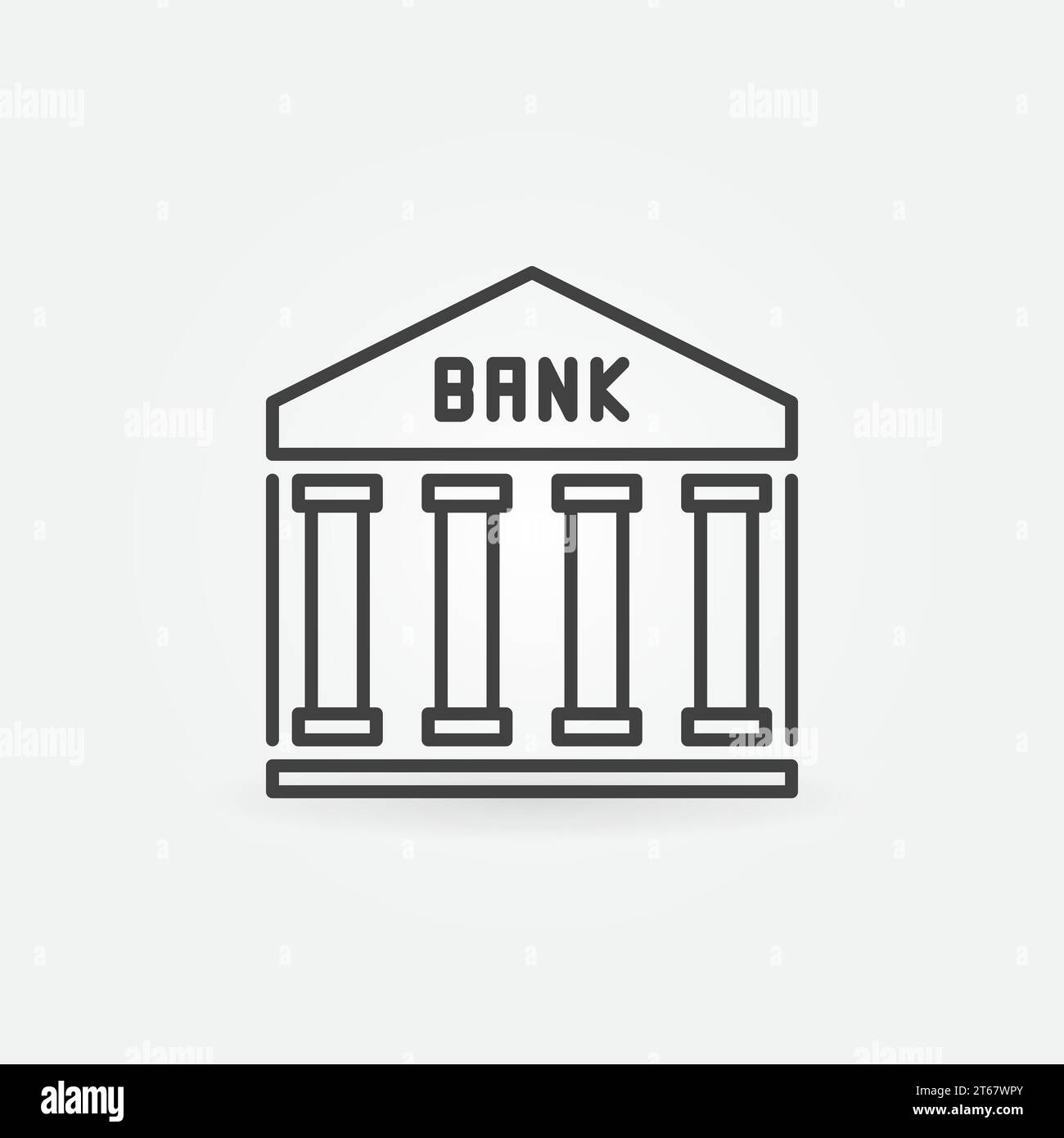 Bank outline icon - vector bank building minimal symbol or design ...