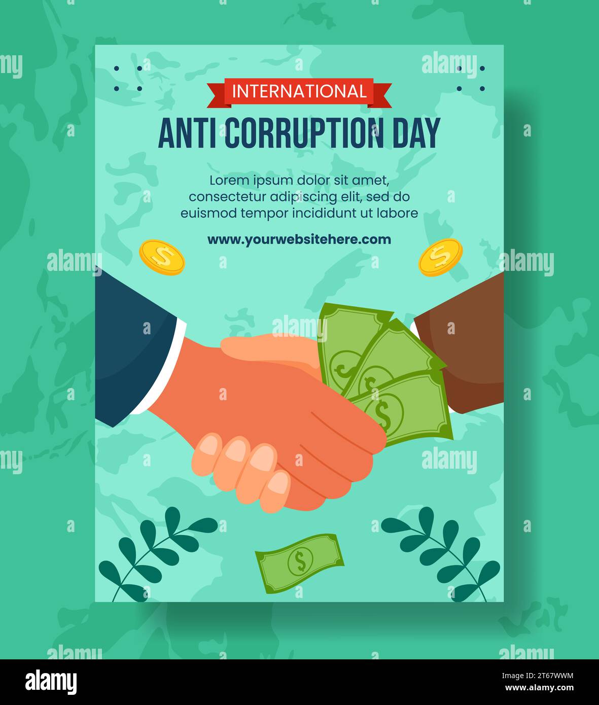Anti Corruption Day Vertical Poster Flat Cartoon Hand Drawn Templates ...
