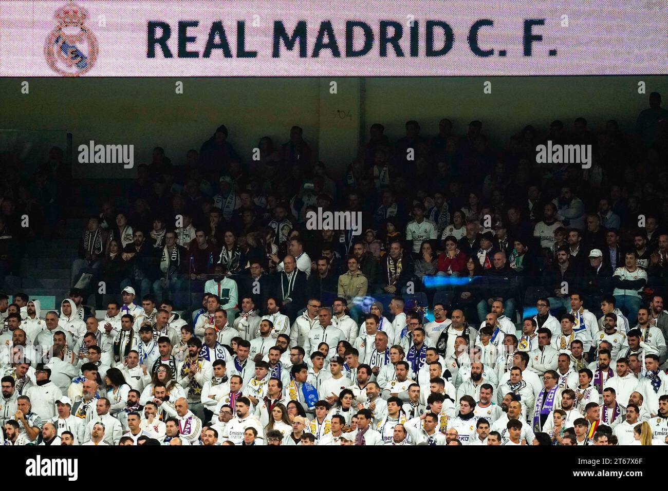Madrid, Spain. 08th Nov, 2023. Real Madrid fans on the stands during ...