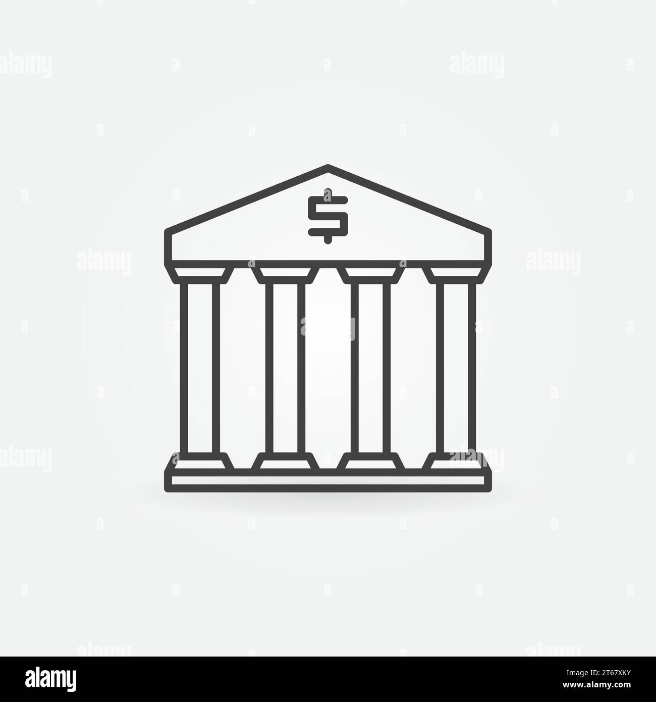 Bank linear icon - vector bank building symbol or design element in ...