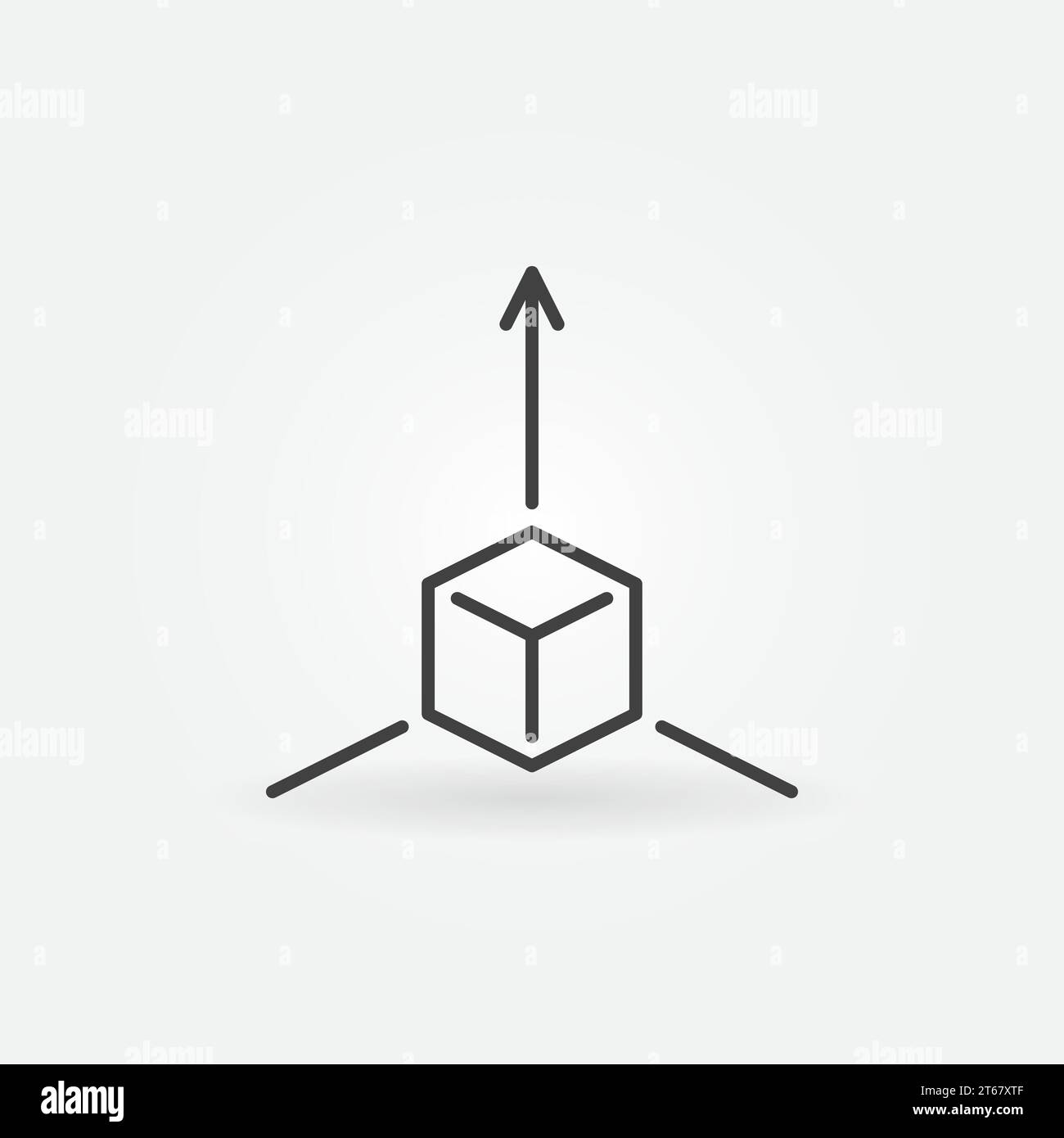 Augmented Reality cube concept minimal icon or symbol in thin line ...