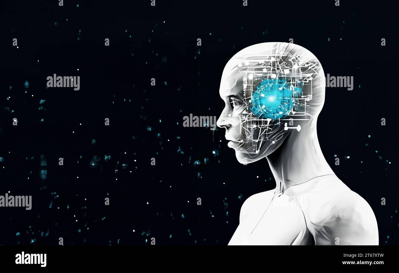 illustration about human and artificial intelligence interaction Stock ...