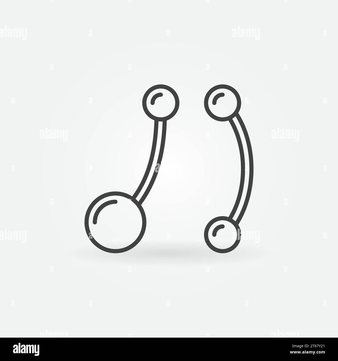 Piercings jewelry vector simple icon or design element in thin line ...