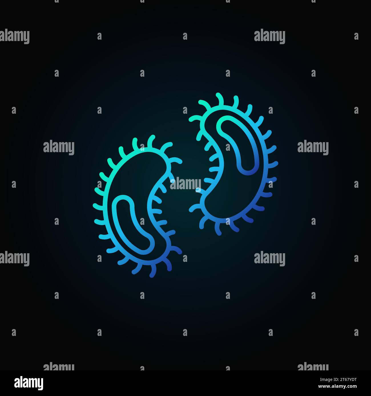 Blue harmful bacteria vector concept icon or logo element in outline ...