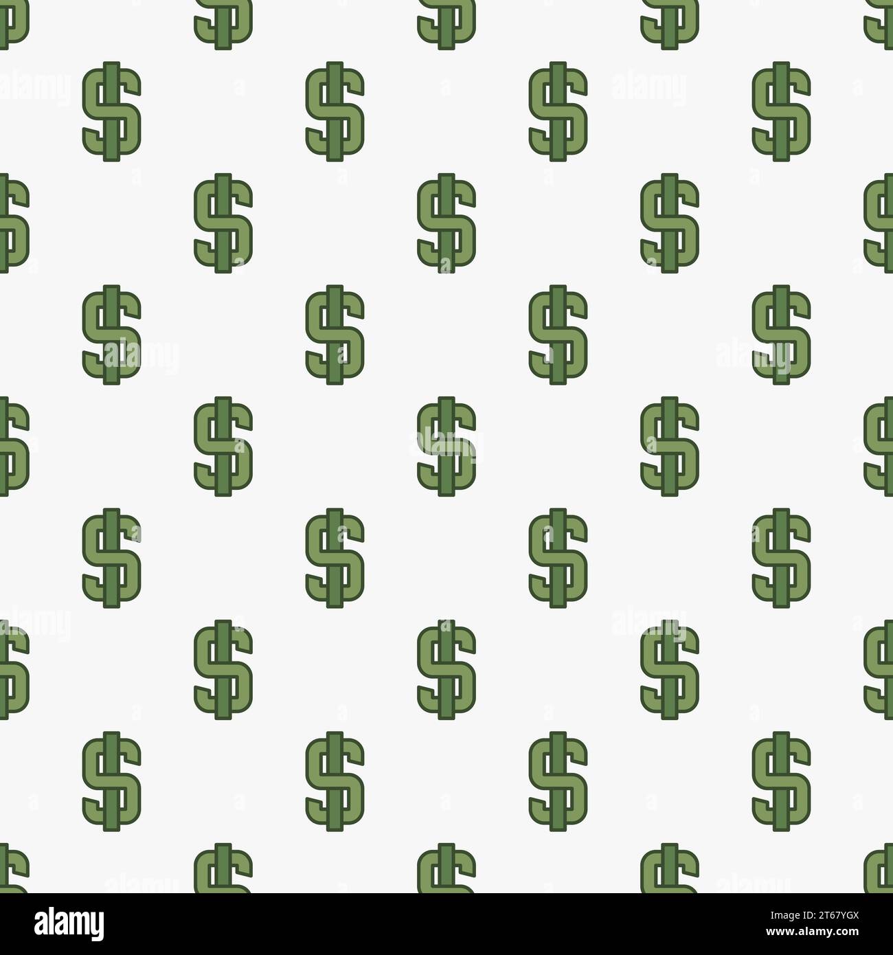 Seamless pattern with green dollar sign - vector money texture or ...